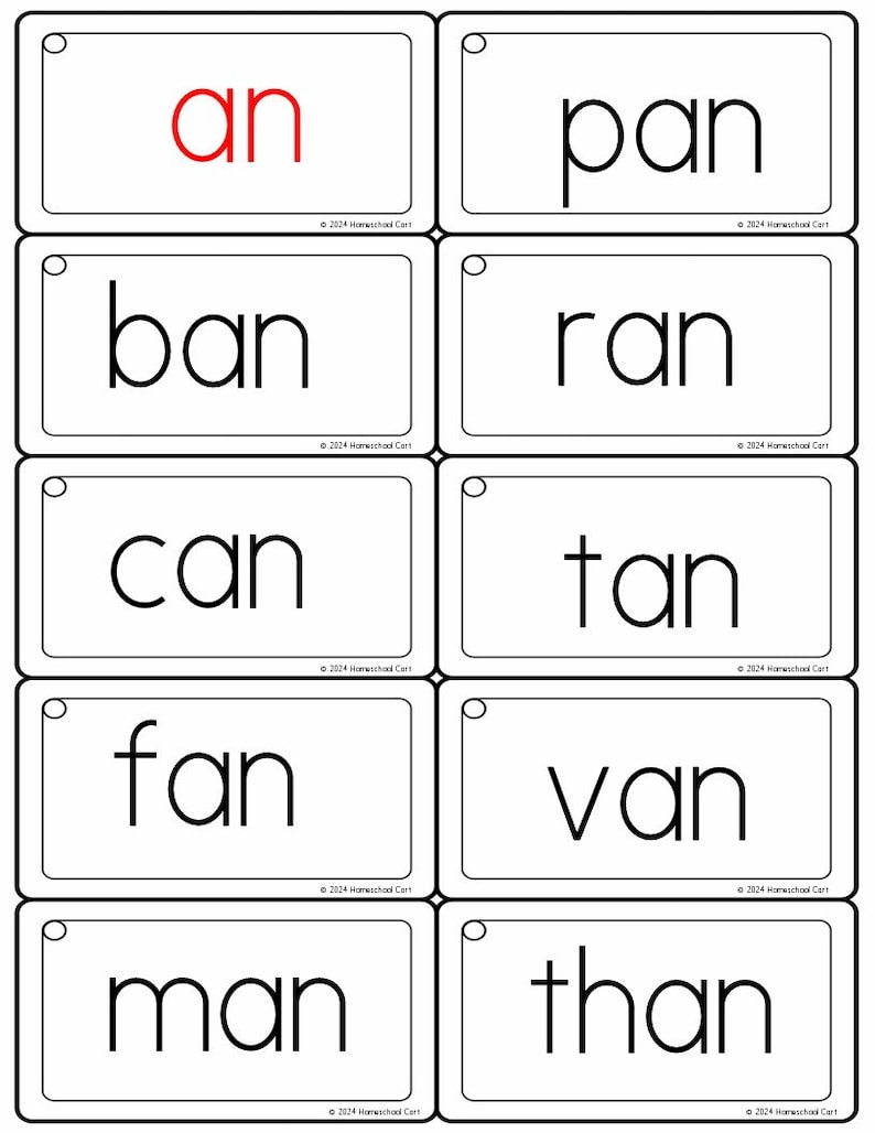 Short Vowel A Word Families Set Reading and Blending Flashcards (dots ...