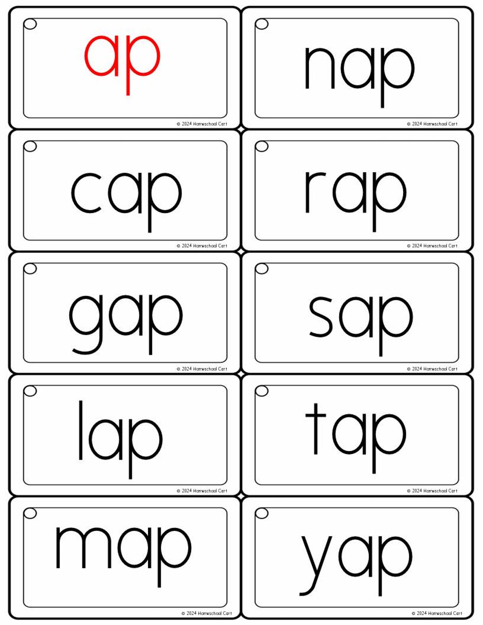 Short Vowel AEIOU Let's Read Key Ring Flashcards (words) - Etsy