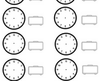 Telling the Time Blank Clocks Worksheet Template - Etsy