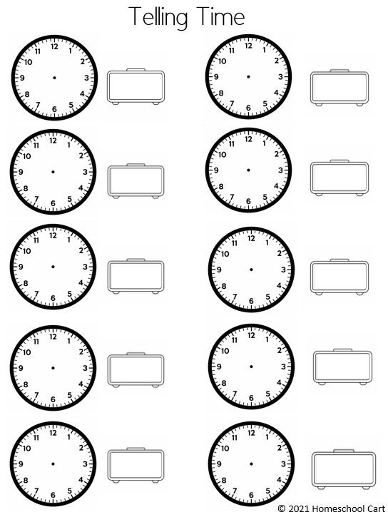Blank Clock Face Worksheet Printable