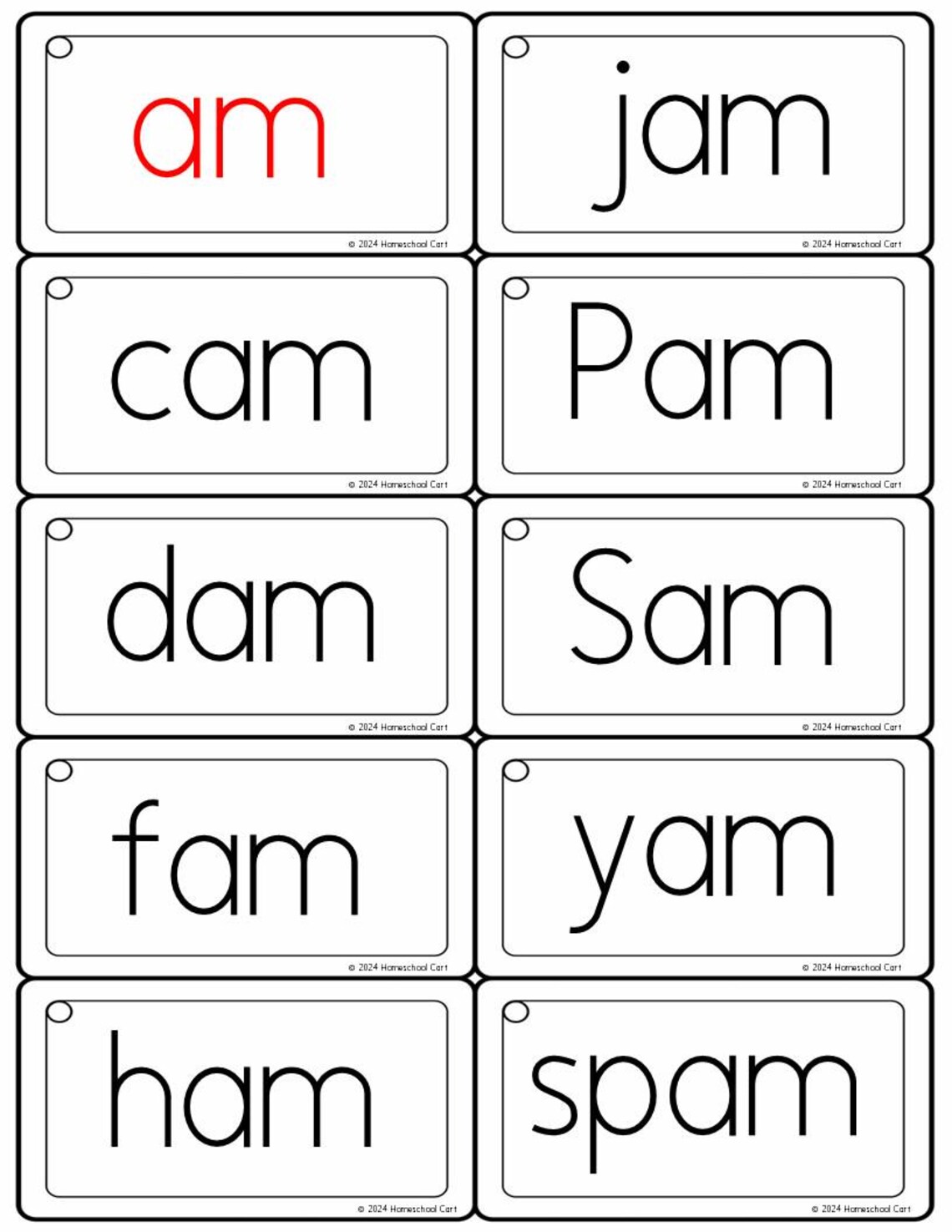 Short Vowel AEIOU Let's Read Key Ring Flashcards (words) - Etsy