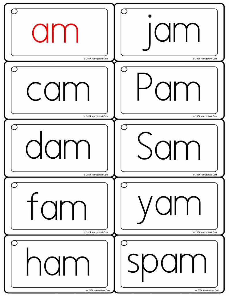 Short Vowel AEIOU Let's Read Key Ring Flashcards (words) - Etsy