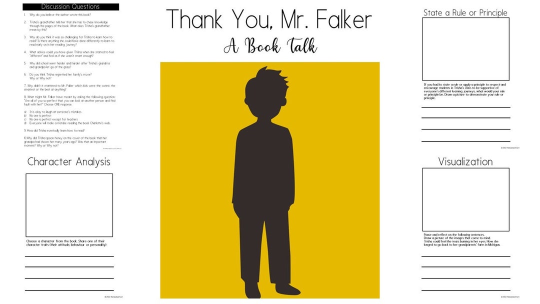 Thank You, Mr. Falker by Patricia Polacco- A Book Study - Etsy