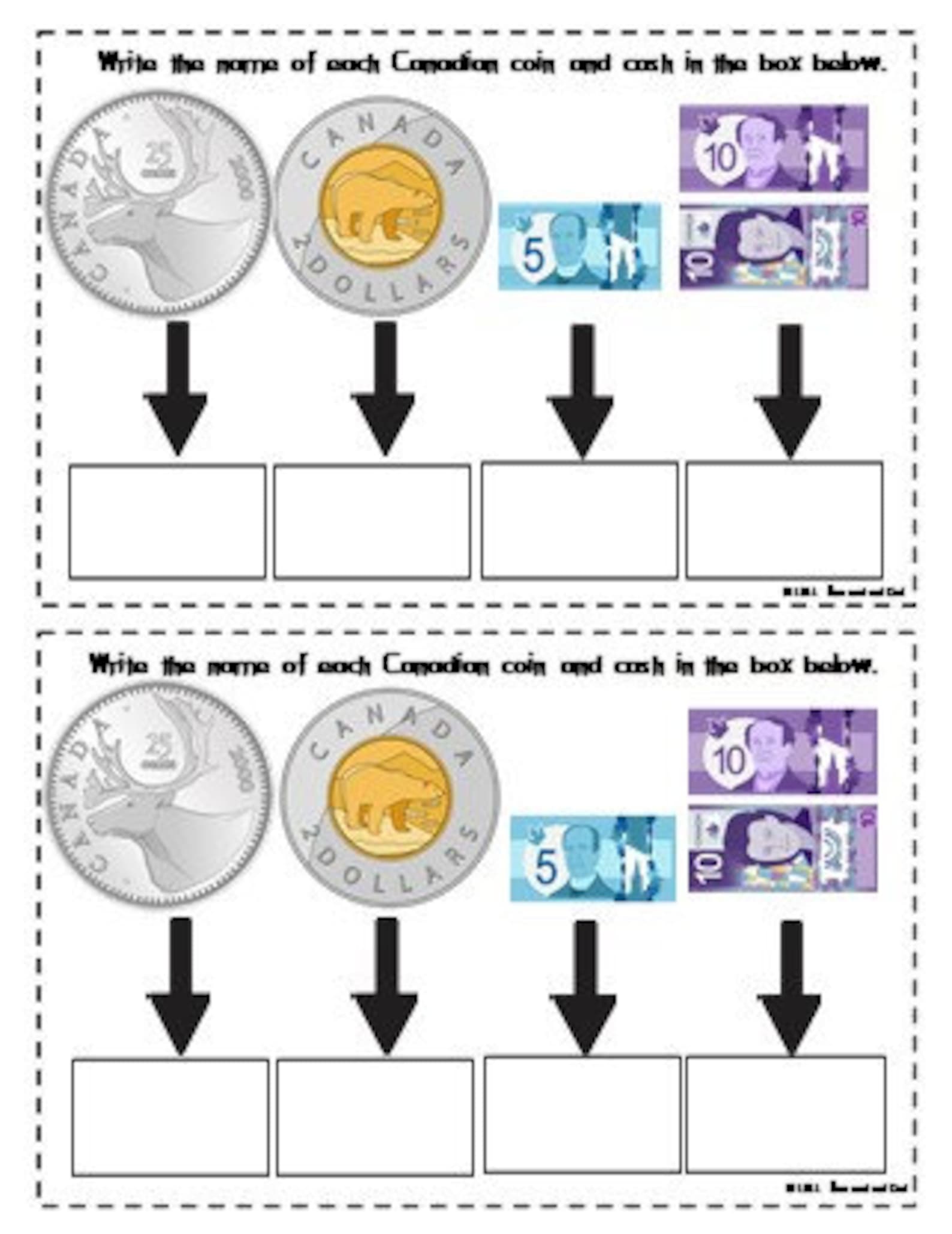 Canadian Money Mini Workbook - Etsy