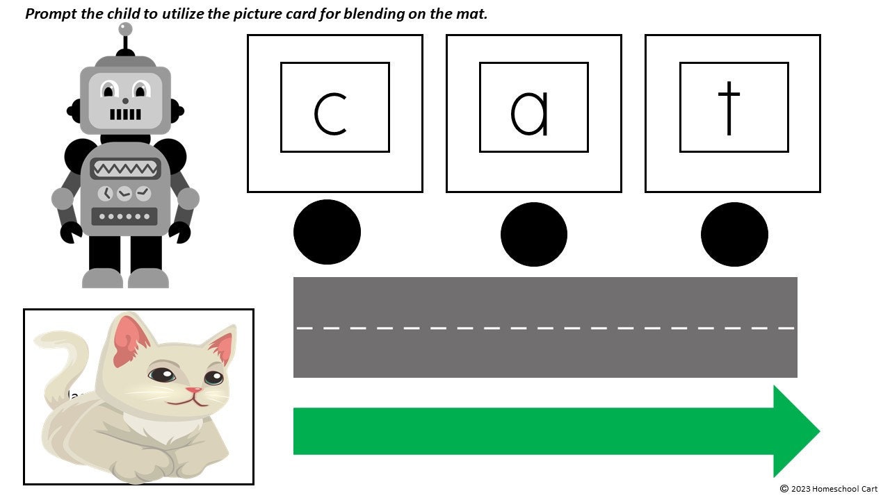 Phonics Blending Mat Templates With 24 Picture Cards - Etsy