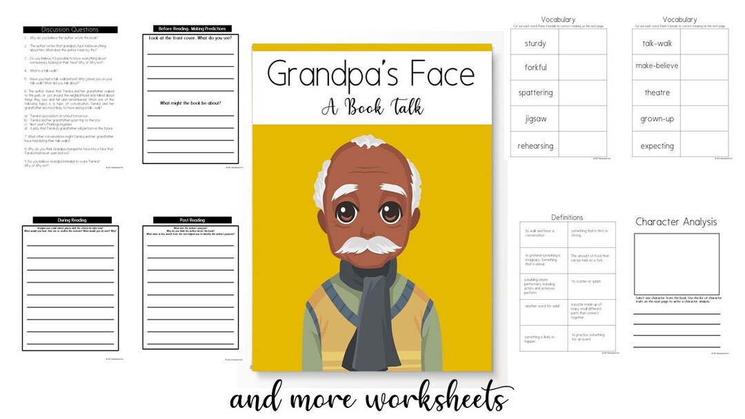 Grandpa's Face by Eloise Greenfield Book Study - Etsy