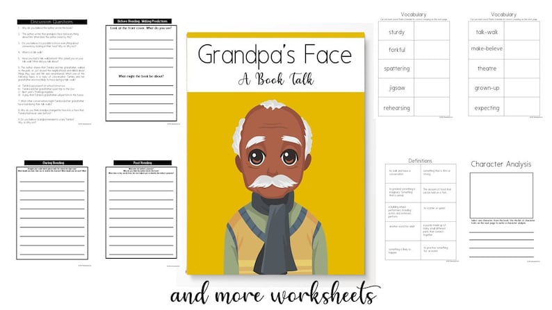 Grandpa's Face by Eloise Greenfield Book Study - Etsy Canada