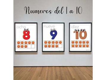 Number Posters 1-10. // Cartelones Con Los Números Del 1 Al 10 - Etsy