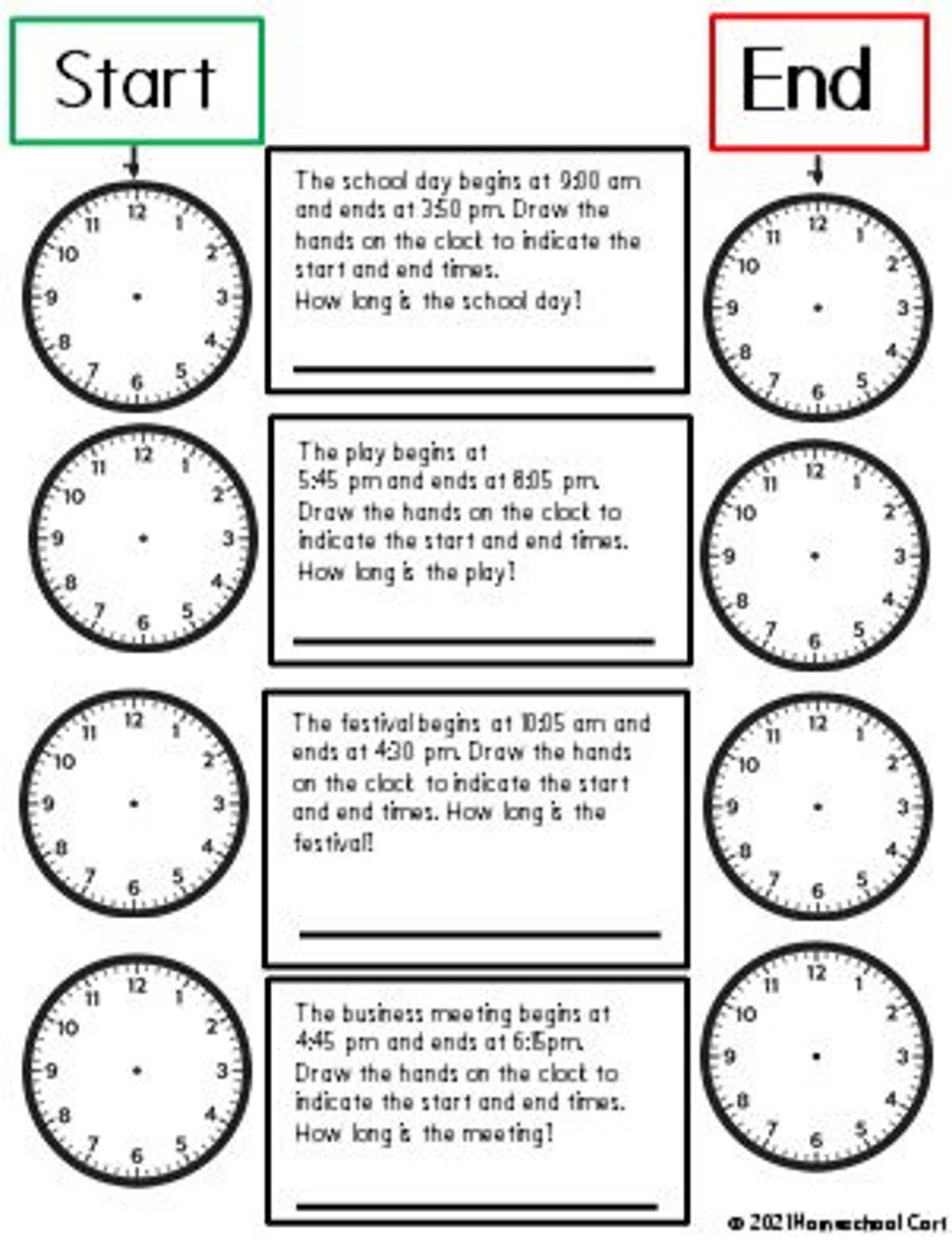 Time Word Problems and Blank Clock Template 4 Pdfs - Etsy UK
