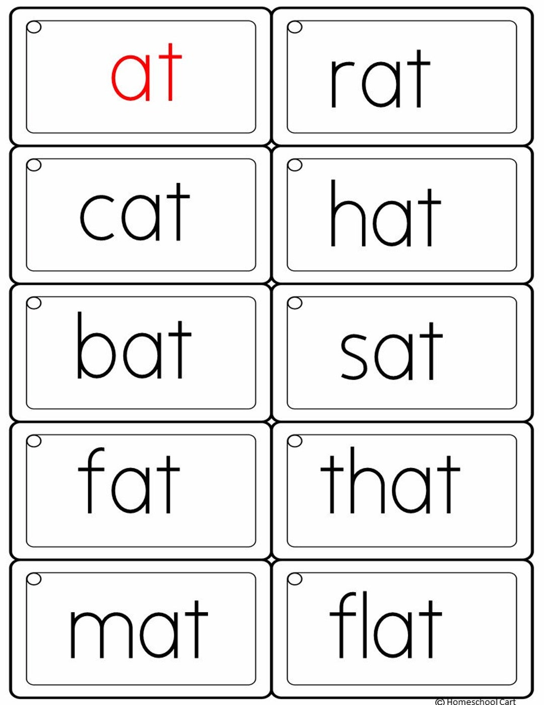 Short Vowel A Let's Read Key Ring Flashcards ( Level 1 Words) - Etsy