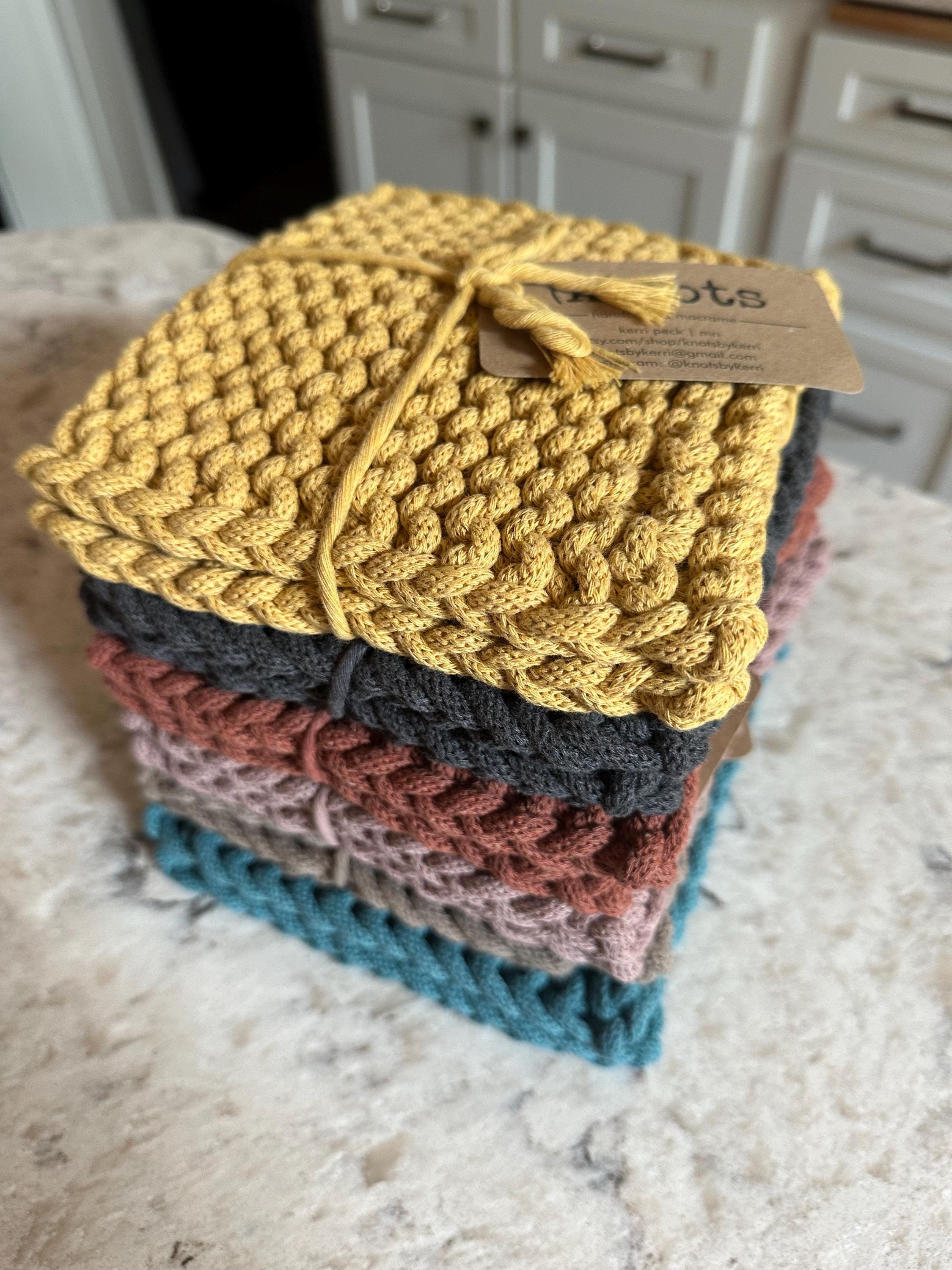 Knit Pot Holder Set - Etsy