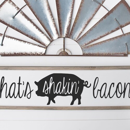 Whats Shakin Bacon Wood Framed Sign Pigs Pig Decor - Etsy
