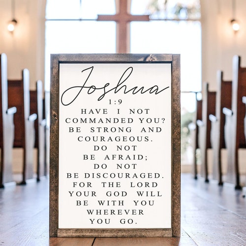 Joshua 1:9 Wood Sign Scripture Home Decor Christian - Etsy