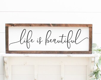 Life is Beautiful Sign | Etsy