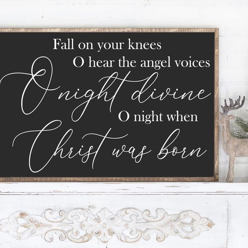 O Night Divine Christ Was Born sign Christmas Decor - Etsy