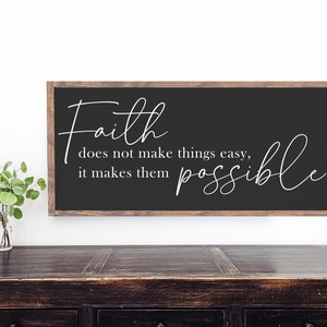 Faith Makes Things Possible - Wood Signs - Home Decor - Christian Wall ...