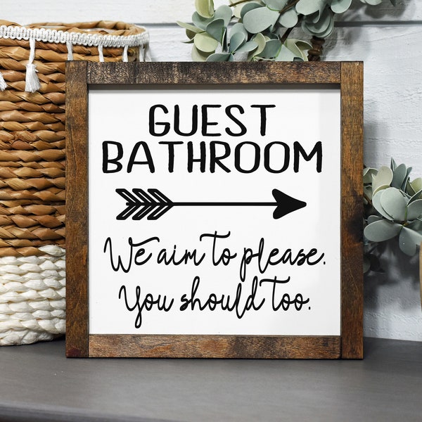 Guest Bathroom Sign - Etsy
