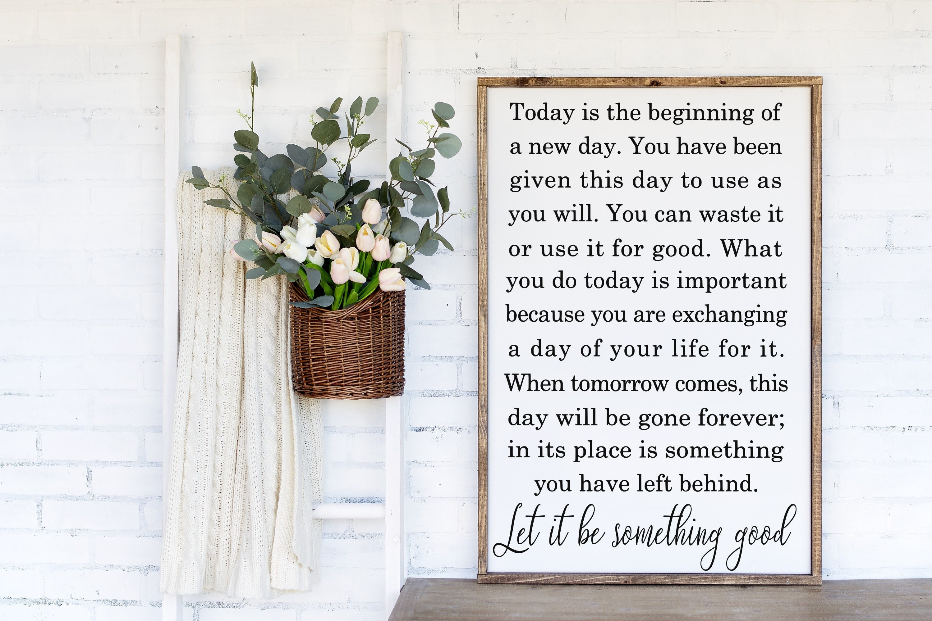Today is the Beginning of a New Day - Wood Signs - Inspirational ...