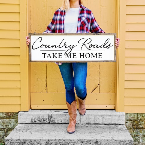 Take Me Home Country Roads Wood Sign Farmhouse Decor - Etsy