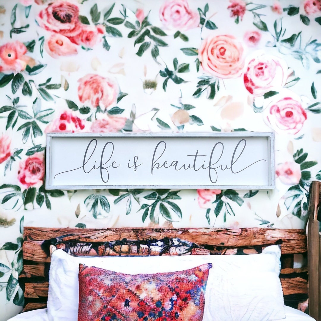 Life is Beautiful - Wood Framed Sign - Farmhouse - Inspirational ...