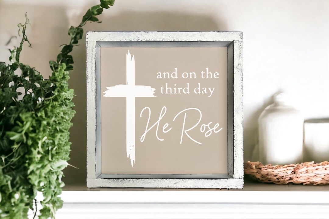 And on the Third Day - He Rose - Wood Sign - Easter Decor - Christian ...