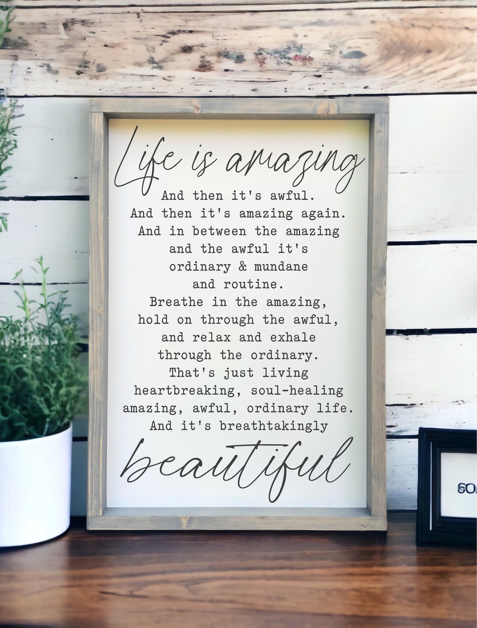 Life is Amazing - Large Wood Sign - Home Decor - Wall Art - Mantle ...