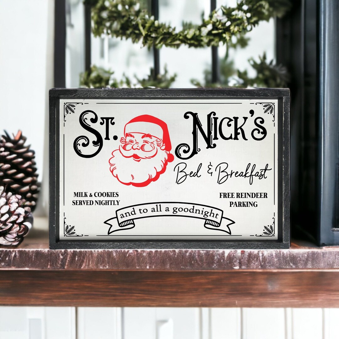 St. Nicks Bed and Breakfast -sign - Christmas Decor - Christmas Wall ...
