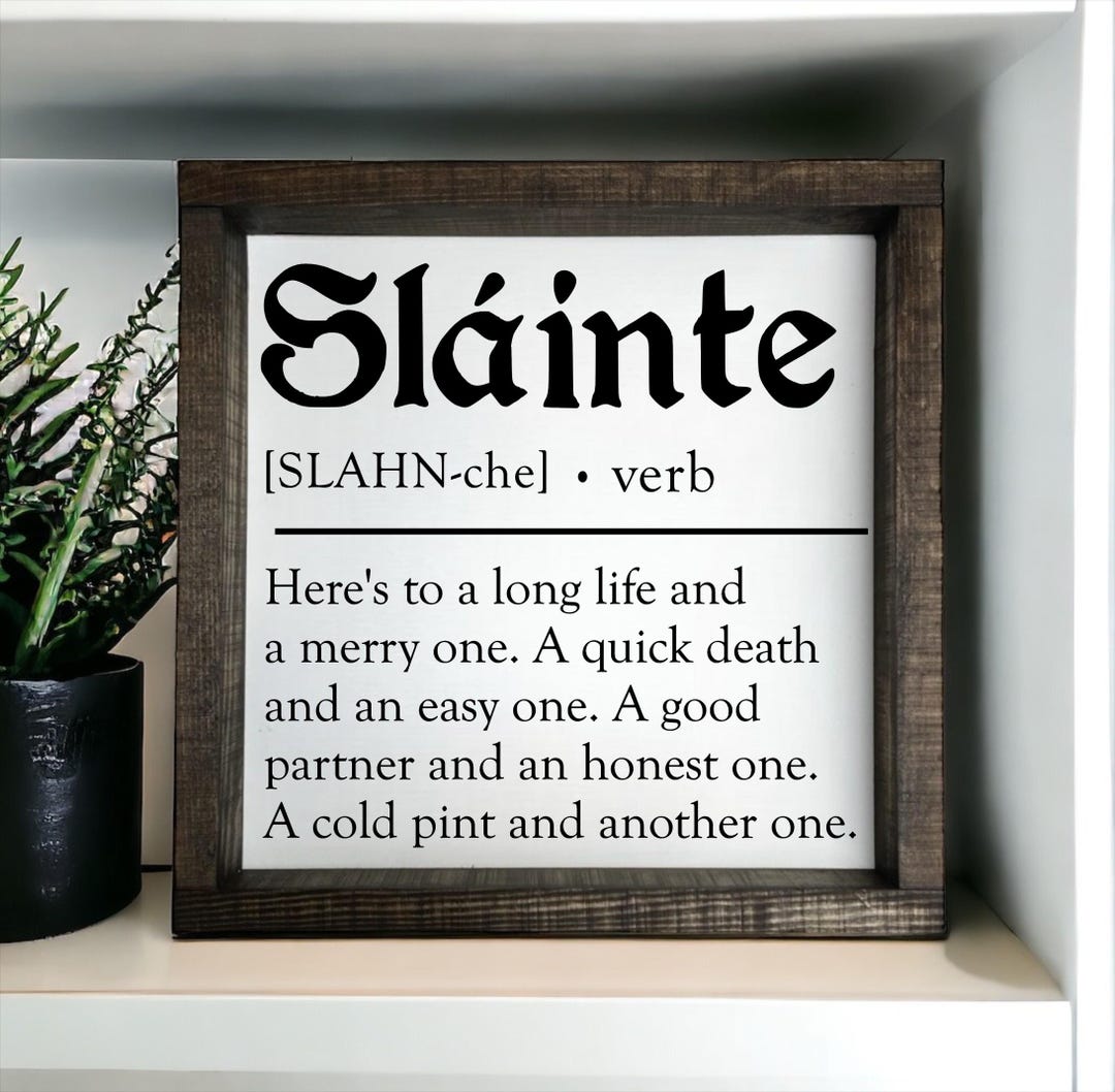 Slainte Quote - Dictionary - Cheers - Irish Blessings - St Patricks Day Decor - Wood Sign ...