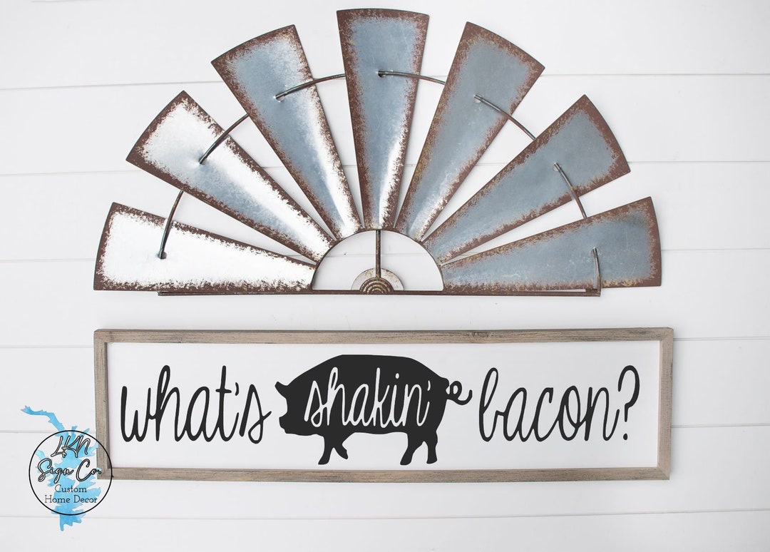 Whats Shakin Bacon - Wood Framed Sign - Pigs - Pig Decor - Farmhouse ...