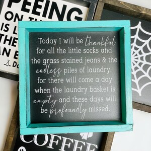 Laundry Room Quote - Thankful for Laundry - Wood Framed Sign - Laundry ...