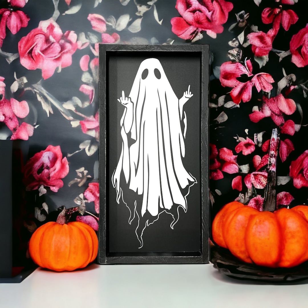 Ghost - Middle Finger -spooky - Funny -boho Halloween - Halloween Decor ...