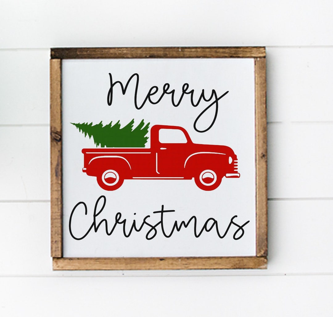 Christmas Truck - Wood Sign - Christmas Decor - Christmas Wall Art ...