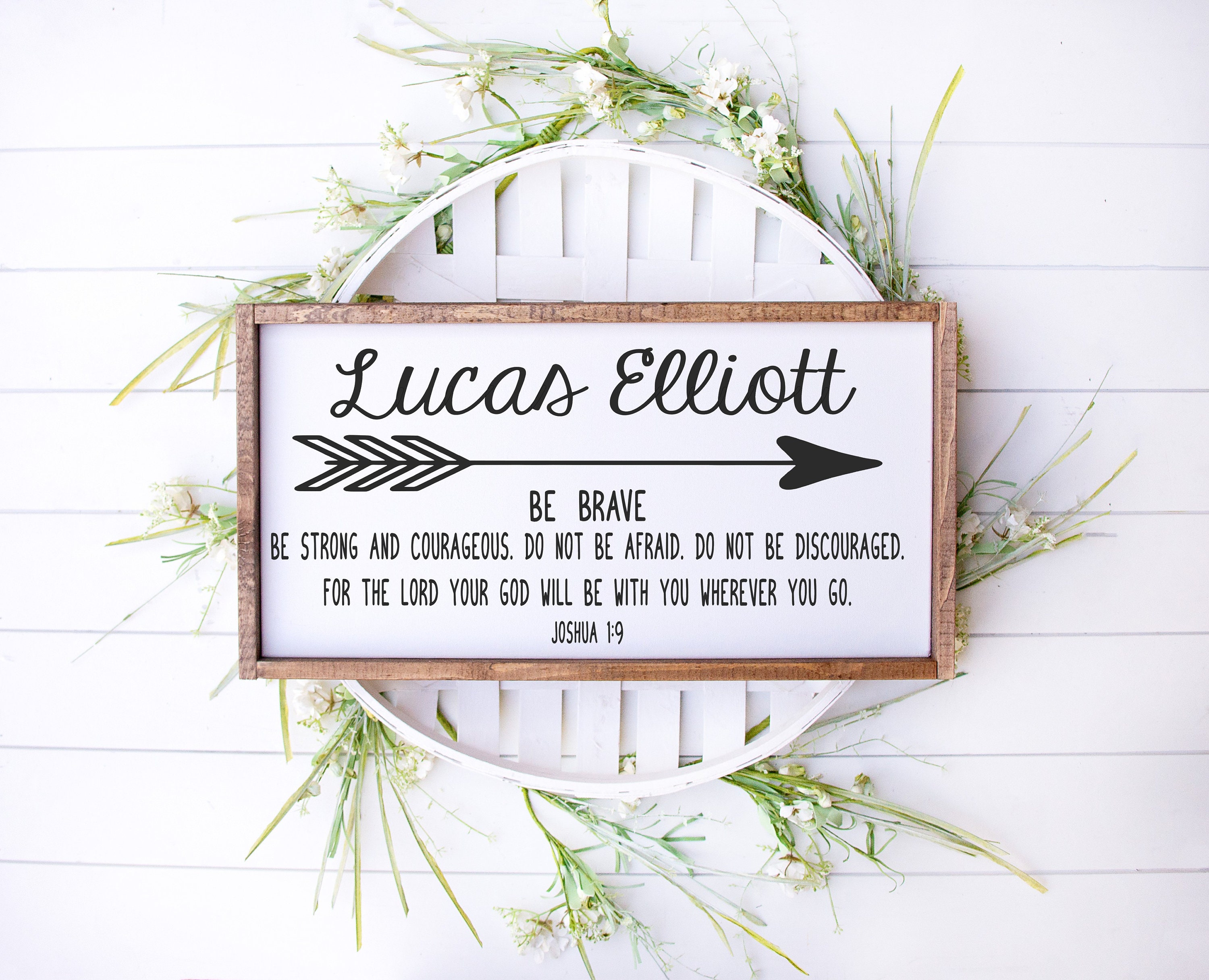 Be Brave - Joshua 1:9 - Wood Sign - Nursery Room - Kids Room - Home ...