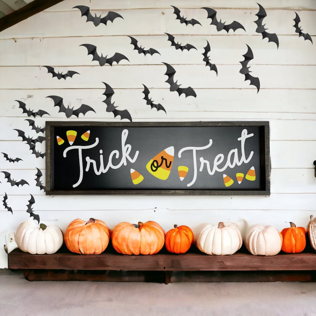 Trick or Treat - Candy Corn - Halloween Decor - Halloween Wall Art ...