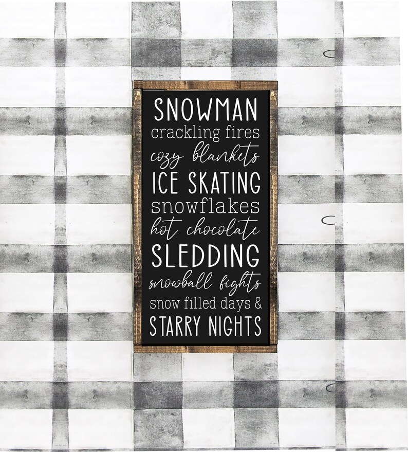 Winter Quotes - Favorites - Snowman - Snowflake - Sledding Sign - Wood ...