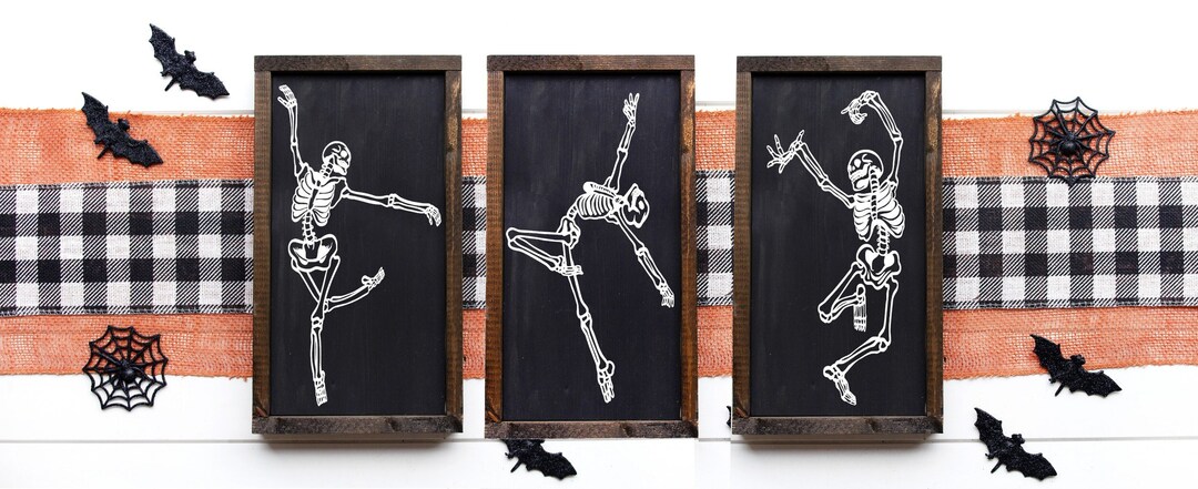 Dancing Skeletons - Wood Sign - Halloween Decor - Halloween Signs ...