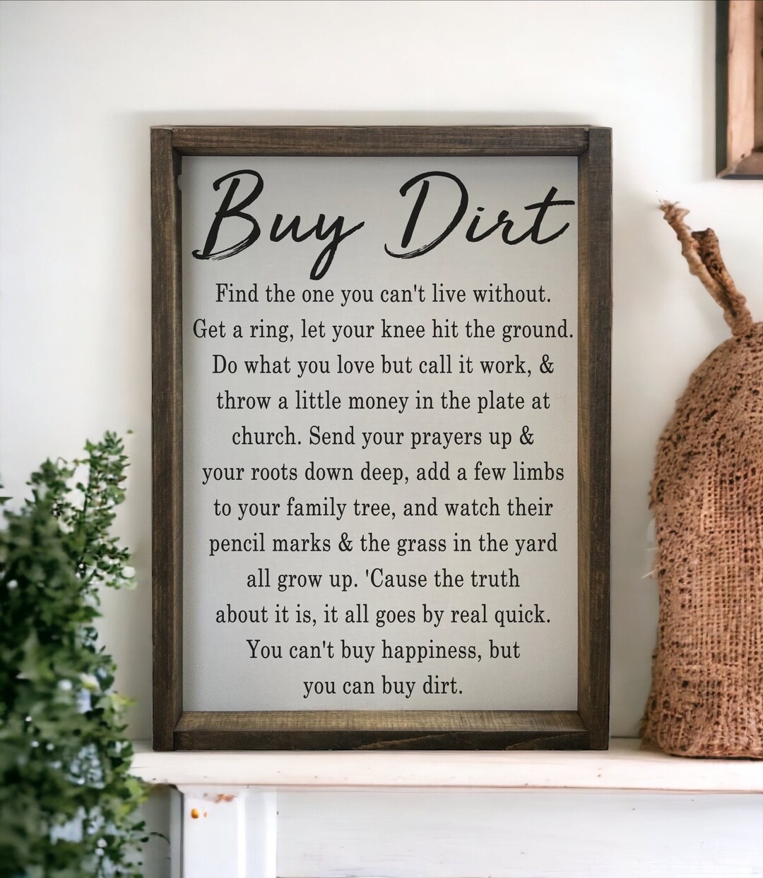 Buy Dirt - Wood Sign - Country Home Decor - Western Wall Art - Realtor ...