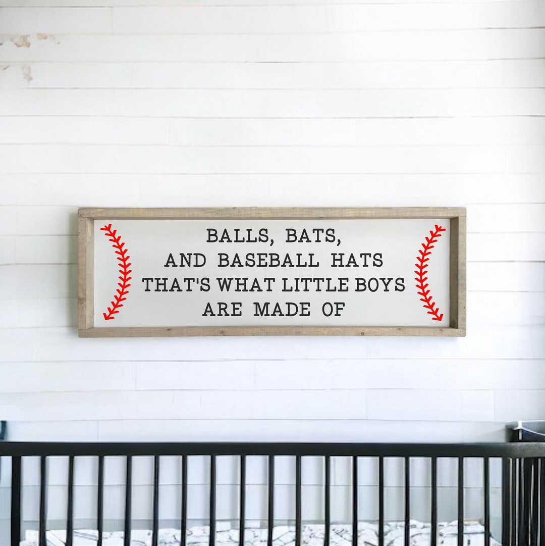 Balls Bats and Hats - Baseball Nursery - Wood Sign - Baseball Signs ...