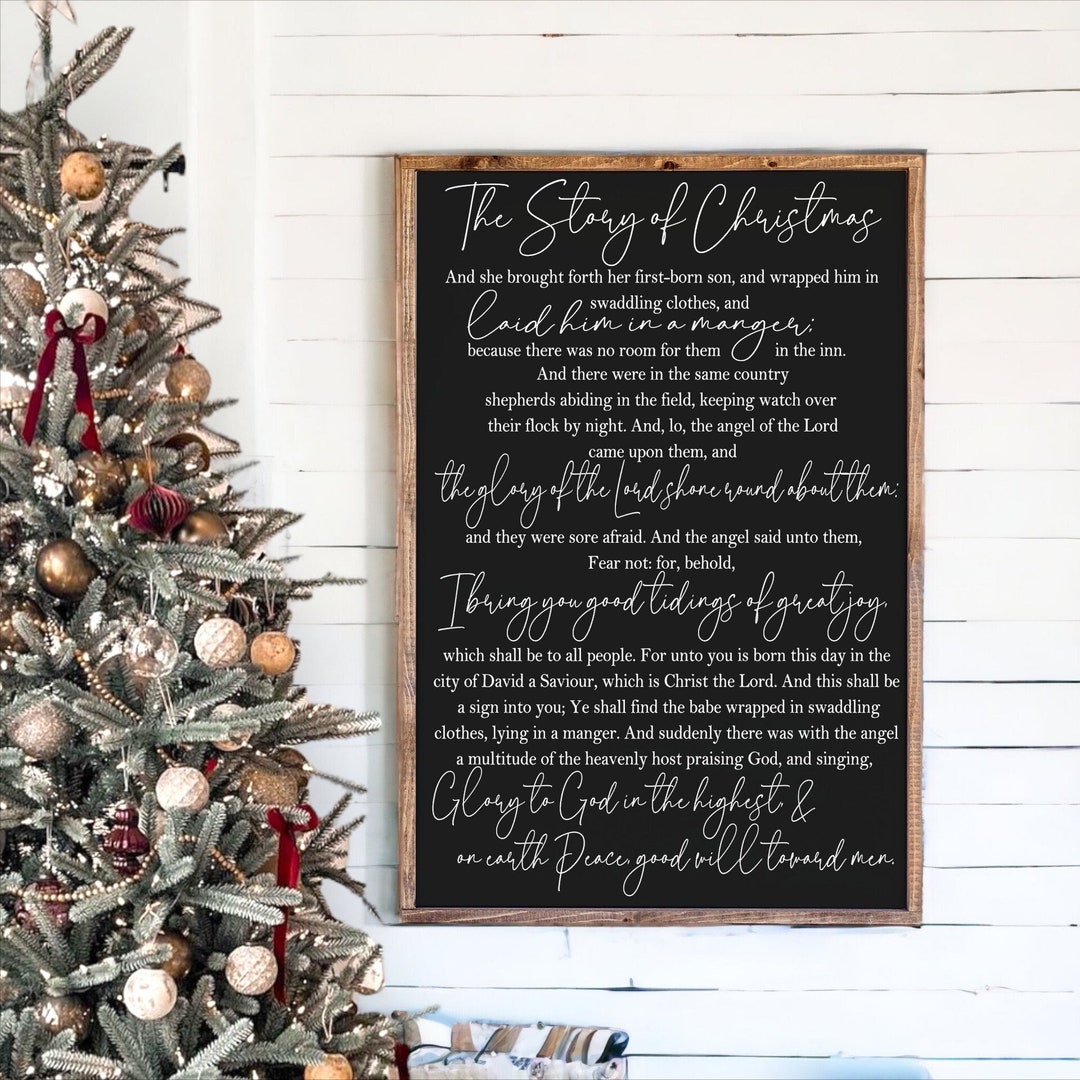 The Story of Christmas - Wood Framed Sign - Christmas Decor - Christmas ...