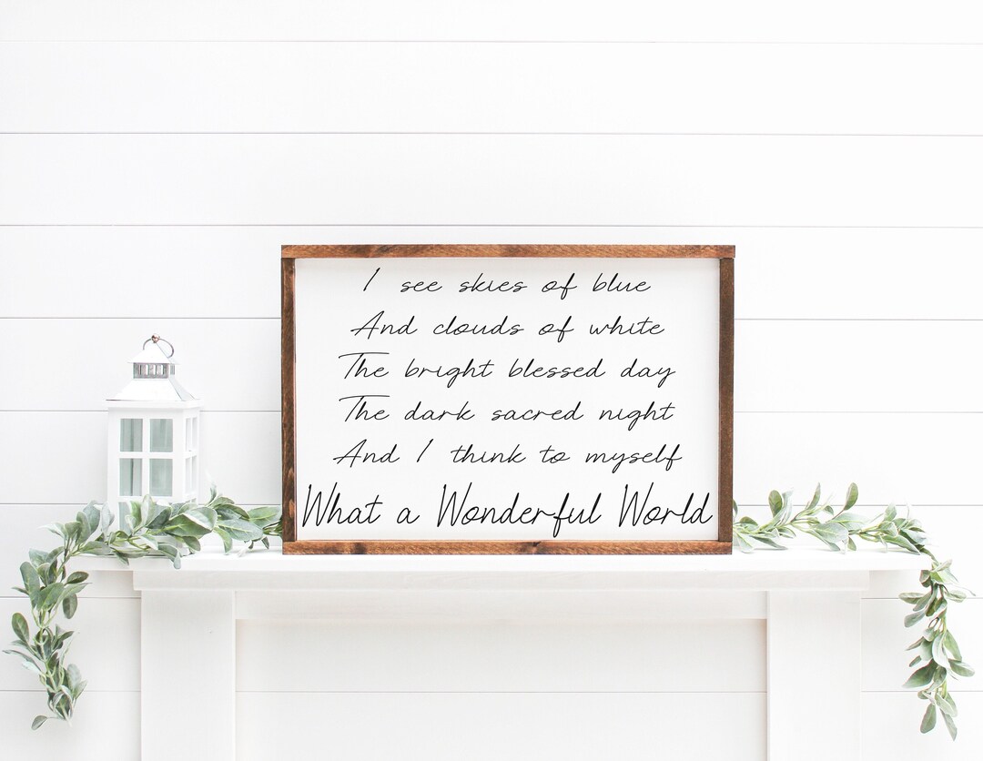 What a Wonderful World - Wood Signs - Home Decor - Happiness Quotes ...