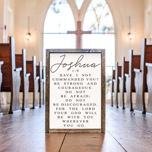 Joshua 1:9 Wood Sign Scripture Home Decor Christian - Etsy