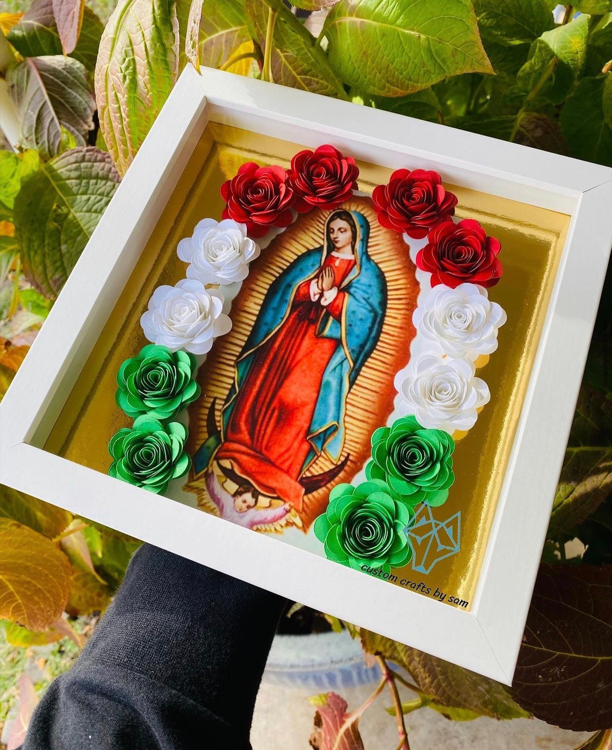 Virgin Mary Shadow Box Personalized Shadow Box Shadow Box Flower Frame ...