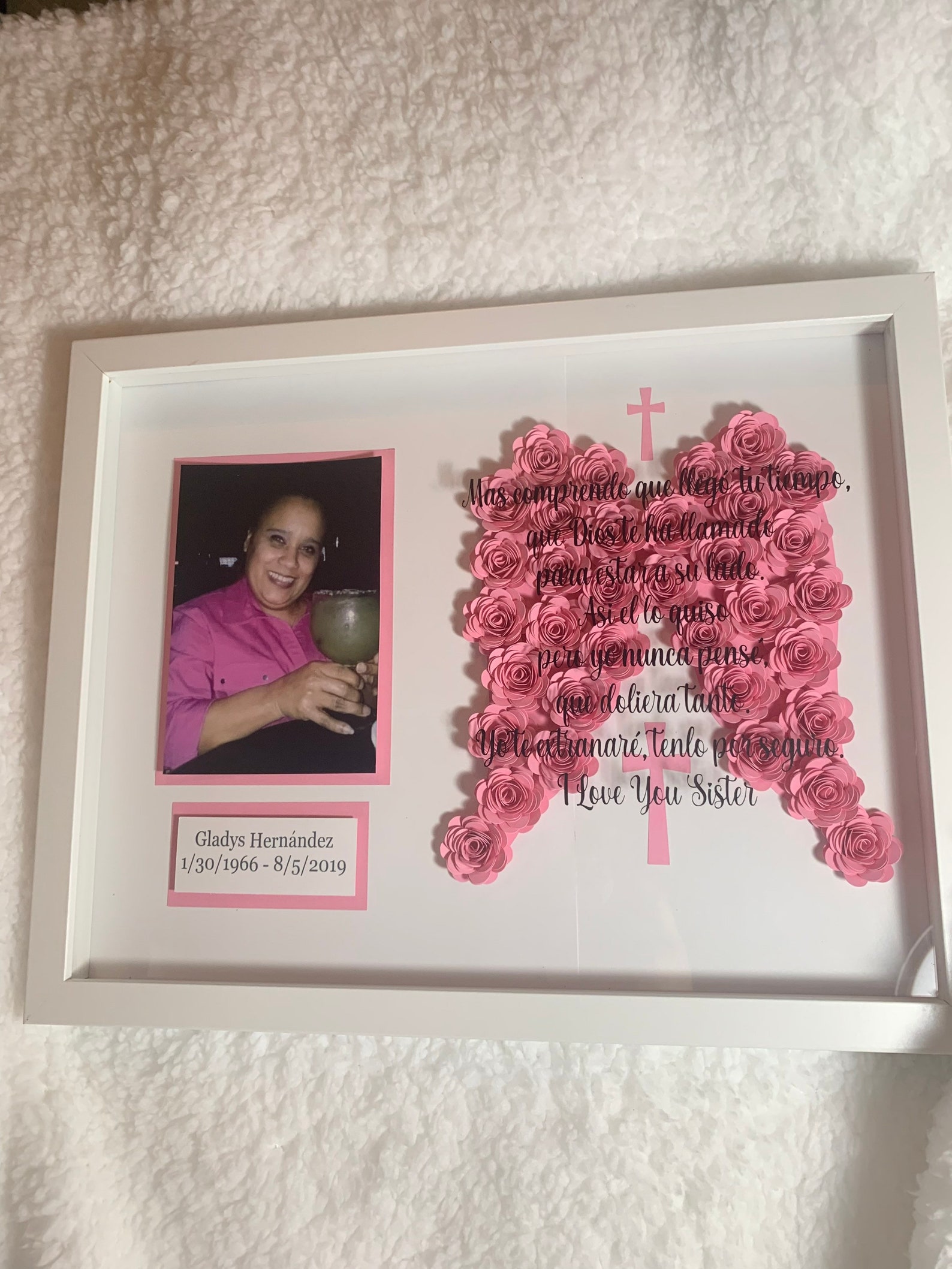 Memorial Flower Shadow Box Paper Flowers Flower - Etsy UK