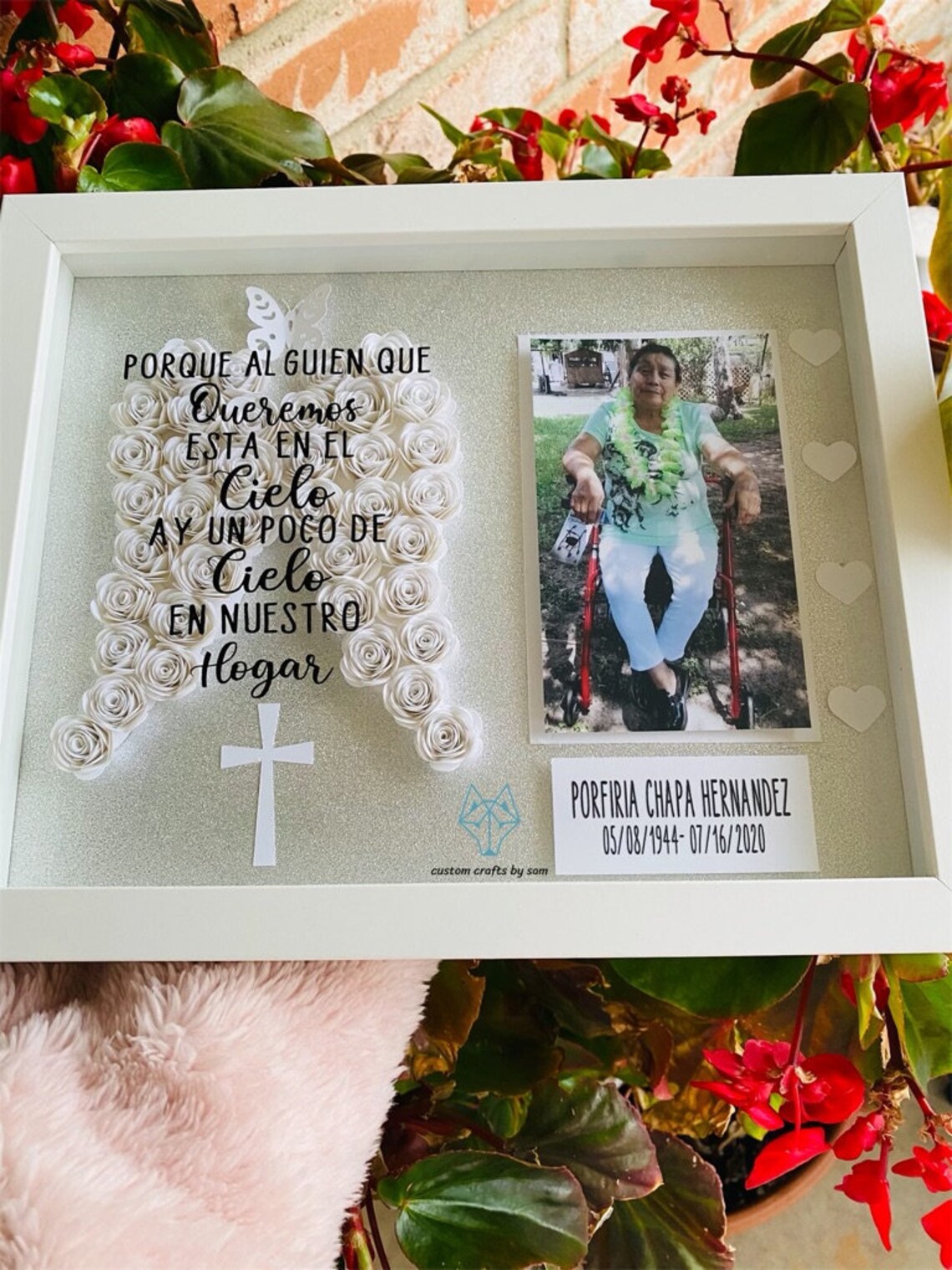 Memorial Flower Shadow Box Paper Flowers Flower - Etsy UK