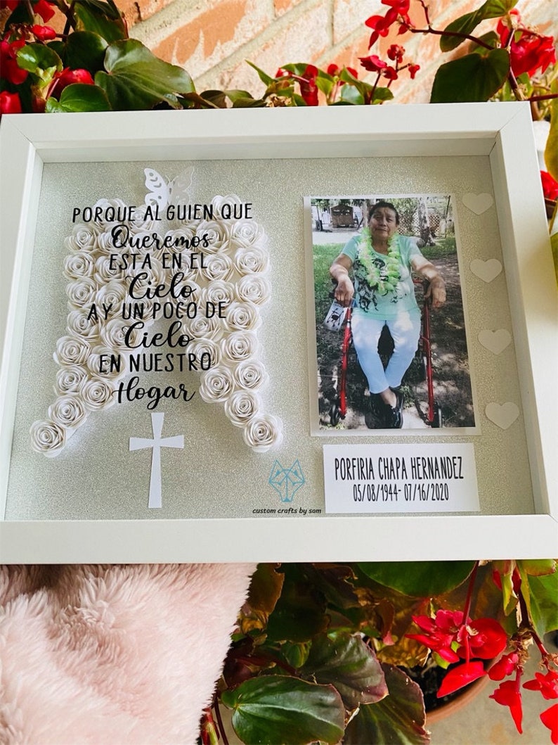 Memorial Flower Shadow Box Paper Flowers Flower - Etsy UK
