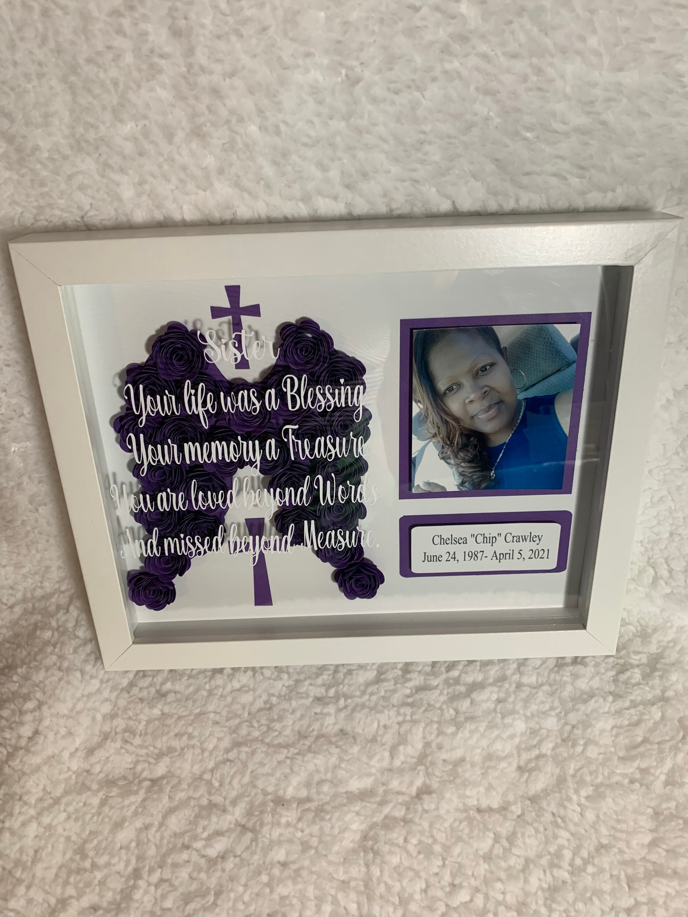 Memorial Flower Shadow Box Paper Flowers Flower - Etsy UK