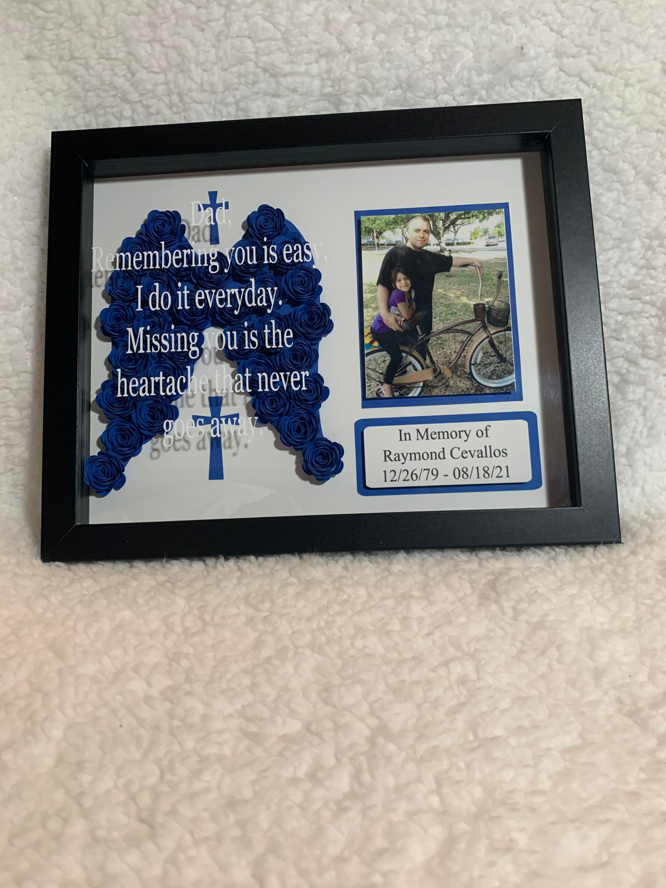 Memorial Flower Shadow Box Paper Flowers Flower - Etsy UK