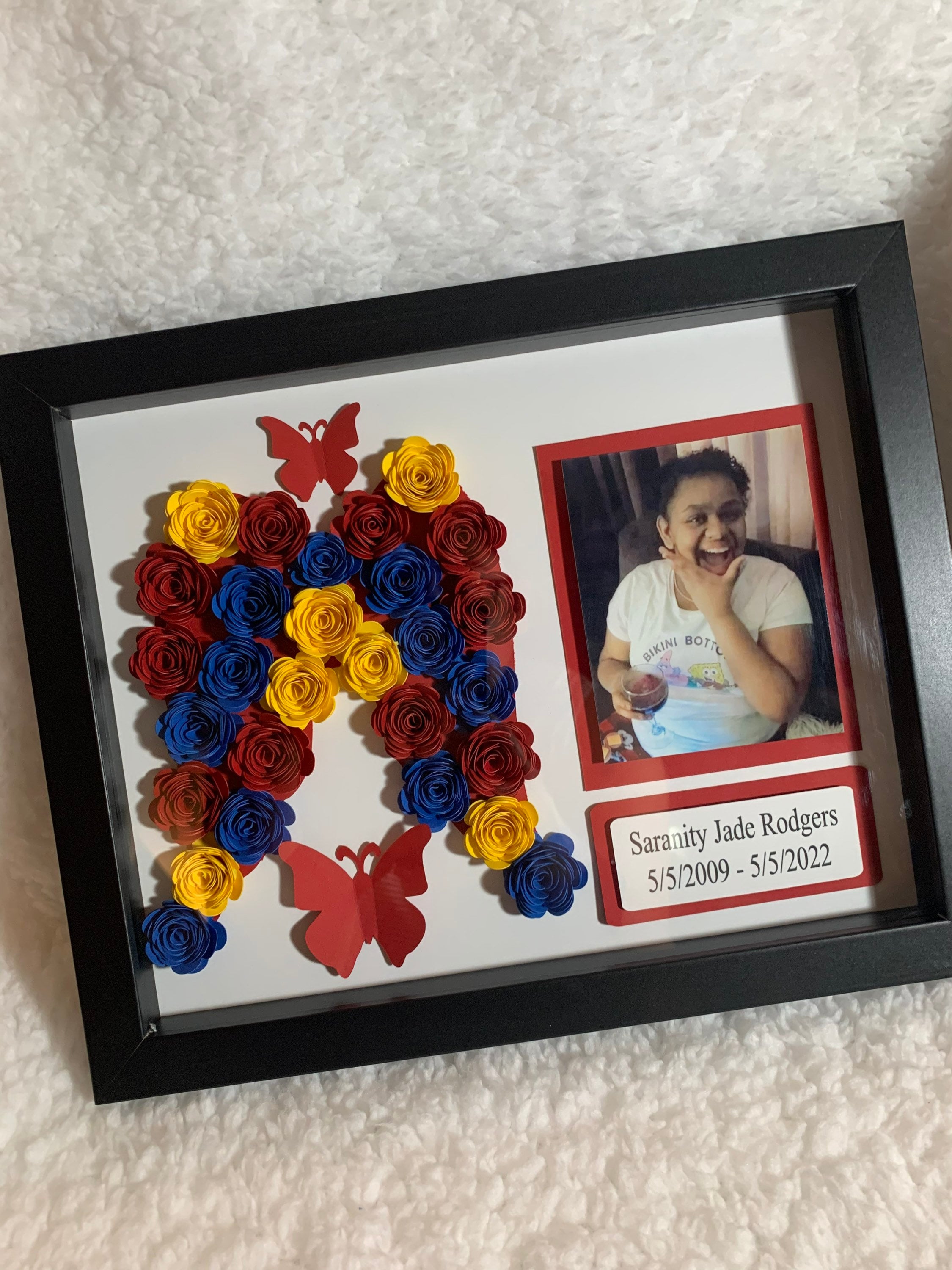 Memorial Flower Shadow Box Paper Flowers Flower - Etsy UK