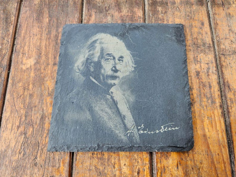 Albert Einstein Coaster , CNC Laser Engraving, Laser Burning, Glowforge ...