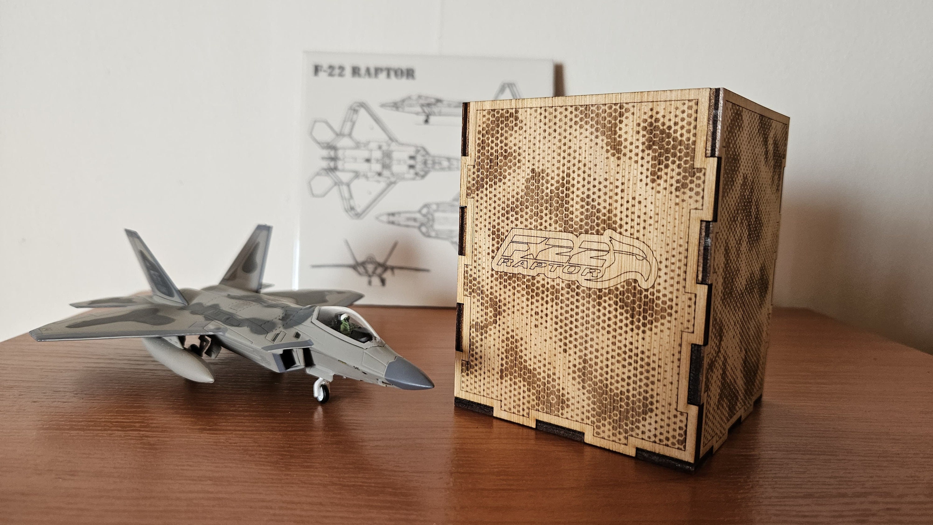 F-22 Raptor Pen Holder Digital File - Laser Cutting and Engraving ...